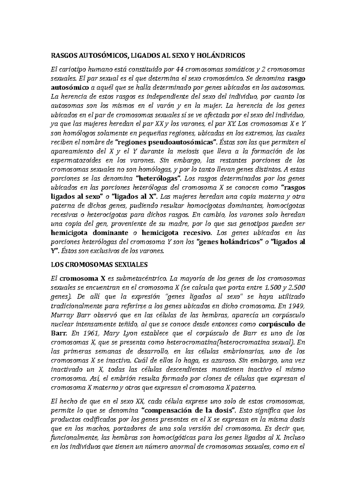 Rasgos Autosómicos - RASGOS AUTOSÓMICOS, LIGADOS AL SEXO Y HOLÁNDRICOS ...