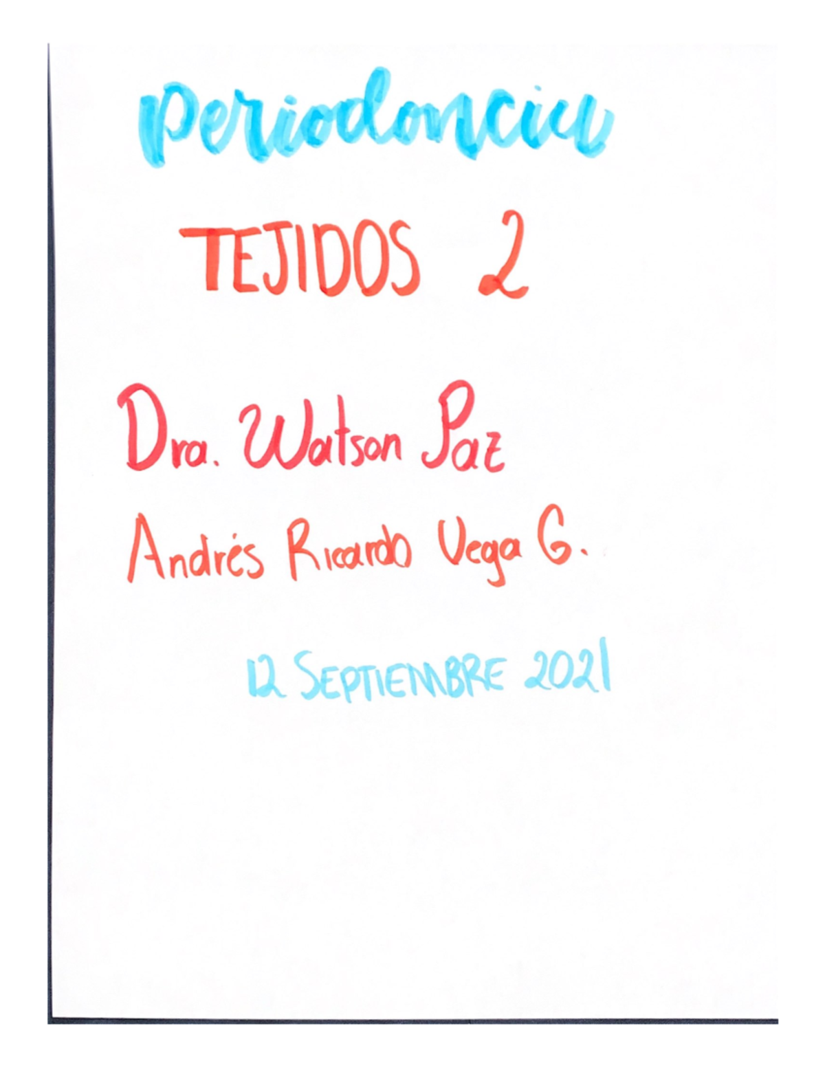 Andrés Vega Tejidos Periodontales 2 - Anatomía - UMAR - Studocu