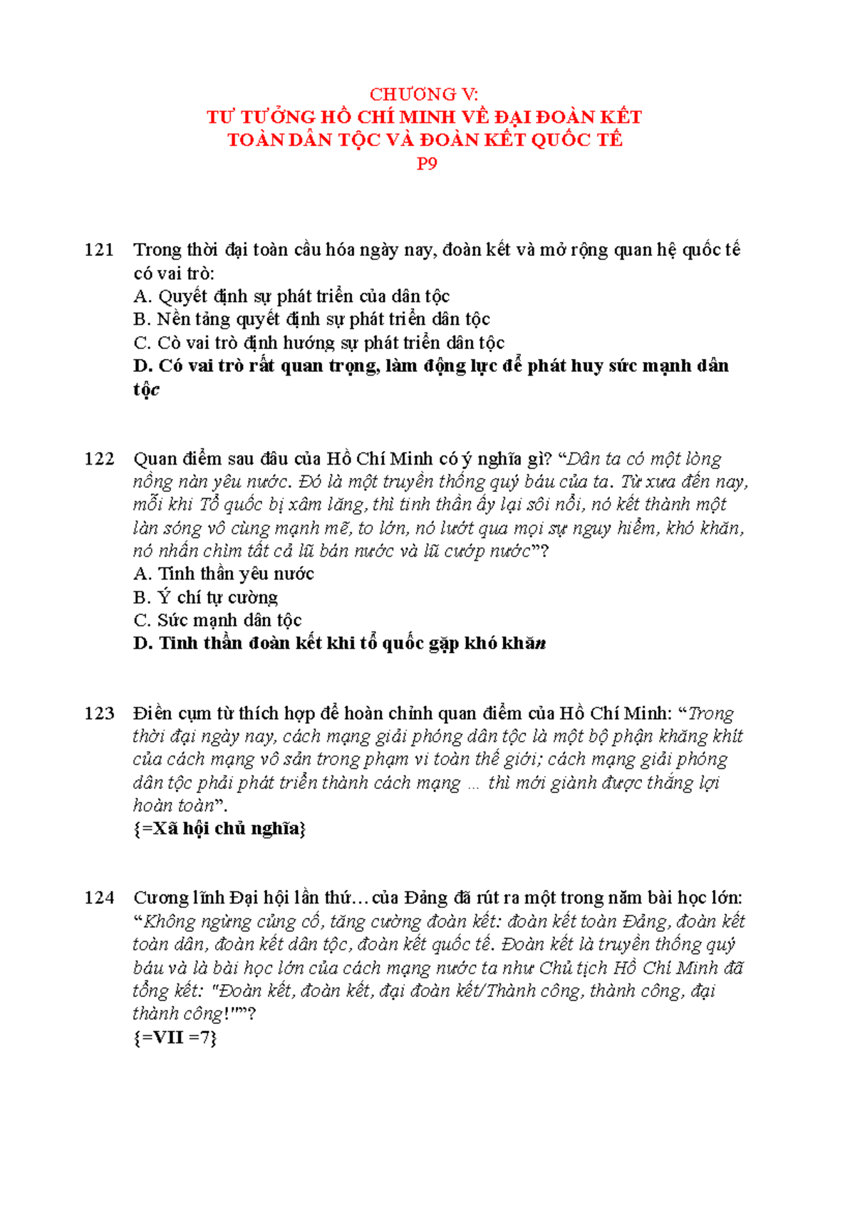 CHƯƠNG 5 TƯ TƯỞNG HỒ CHÍ MINH VỀ ĐẠI ĐOÀN KẾT TOÀN DÂN TỘC VÀ ĐOÀN KẾT ...