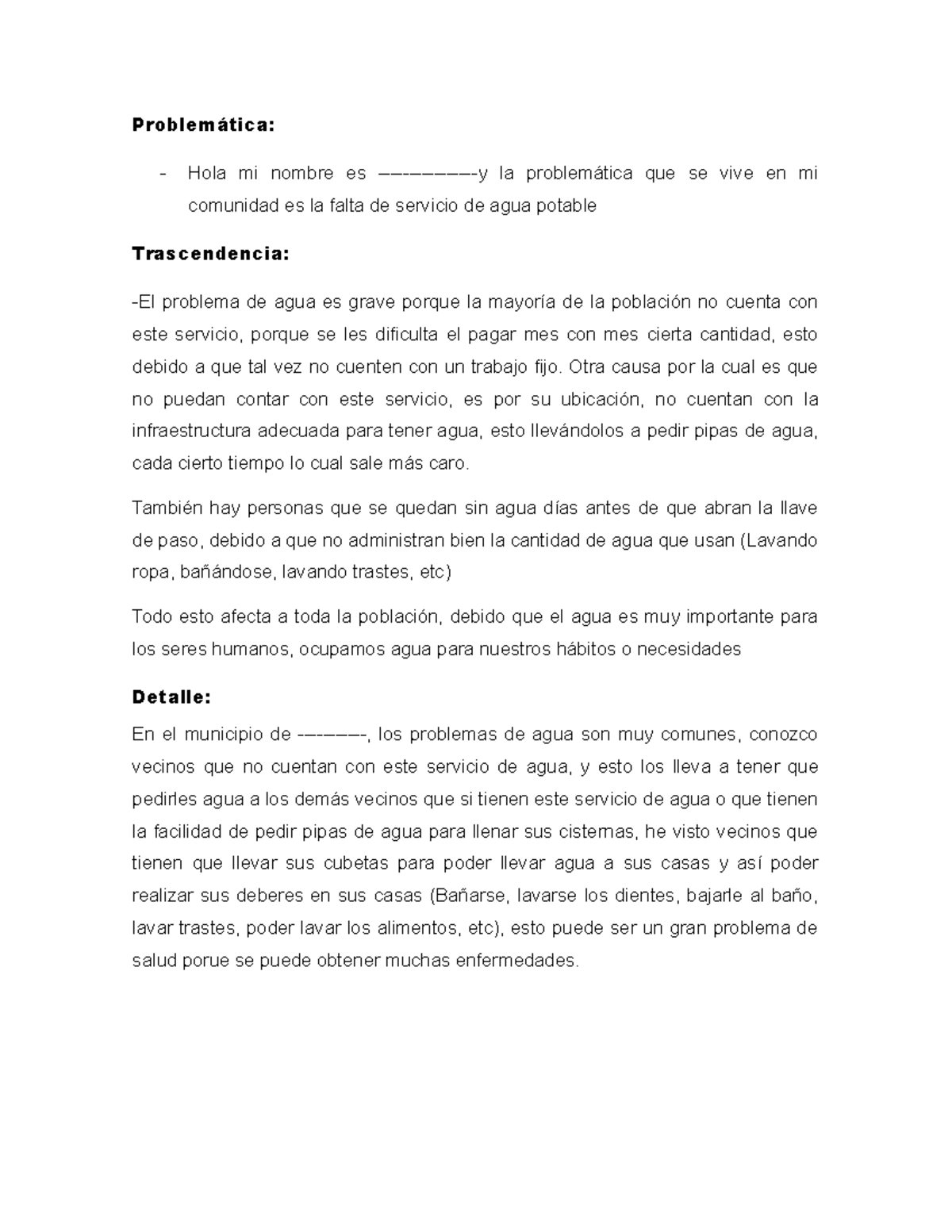 Problemática A2 - Problemática: Hola mi nombre es -y la problemática ...