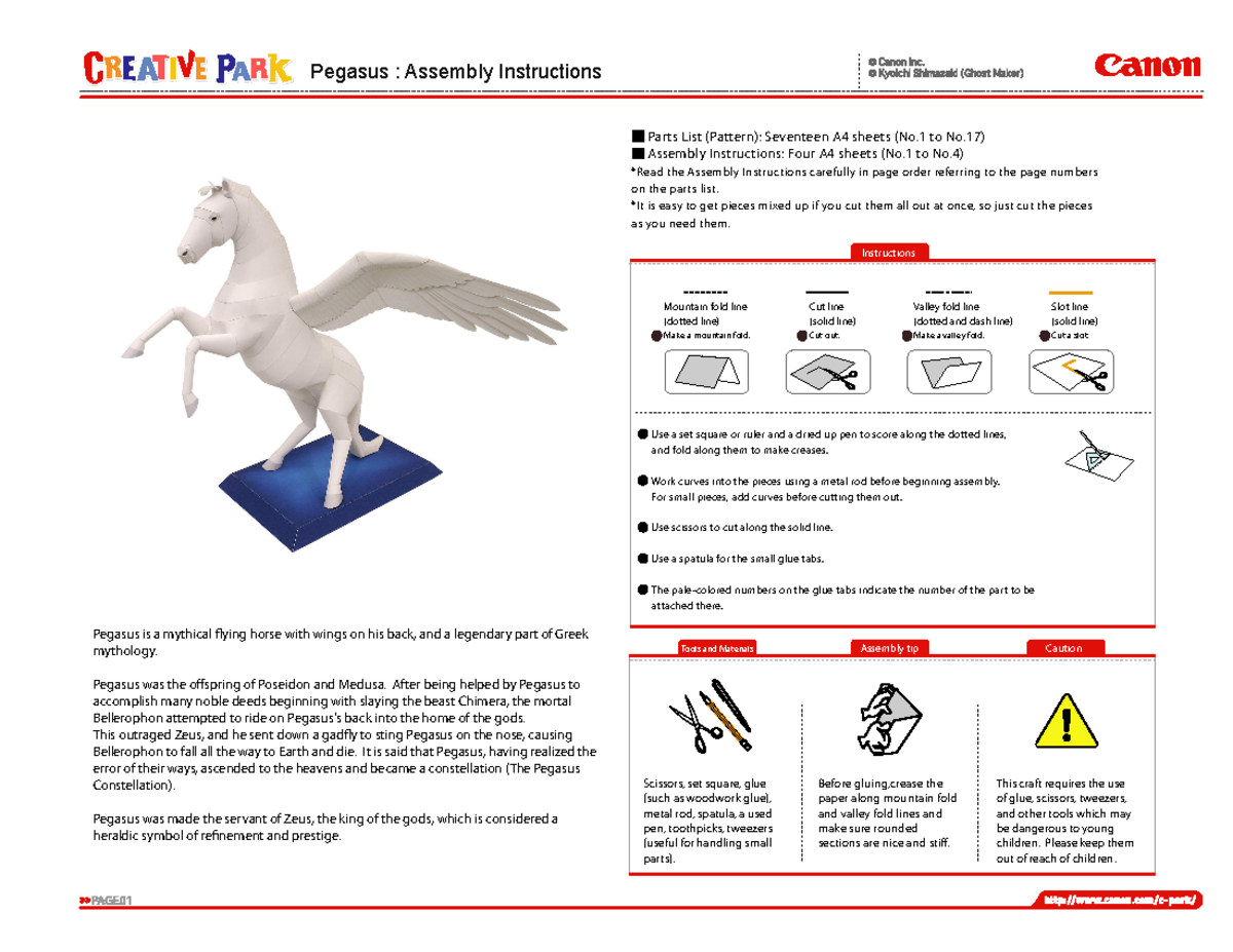 papercraft de arte - Before gluing,crease the paper along mountain fold ...