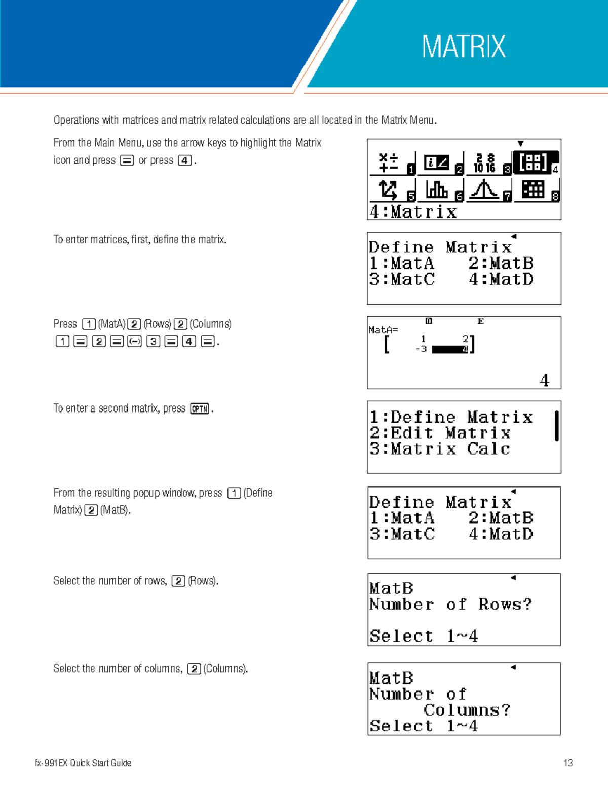 Matrix Calculation guidede - Operations with matrices and matrix ...