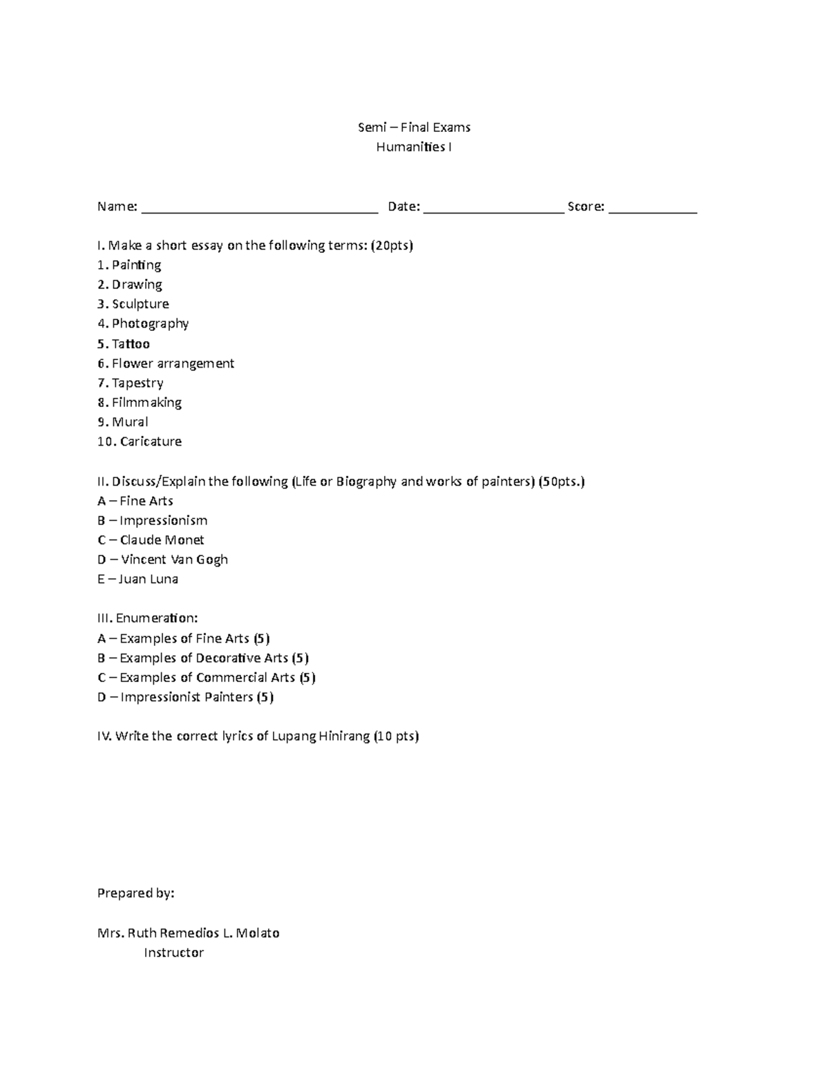 Testpapers - for draft purposes and guidelines on how to make a ...