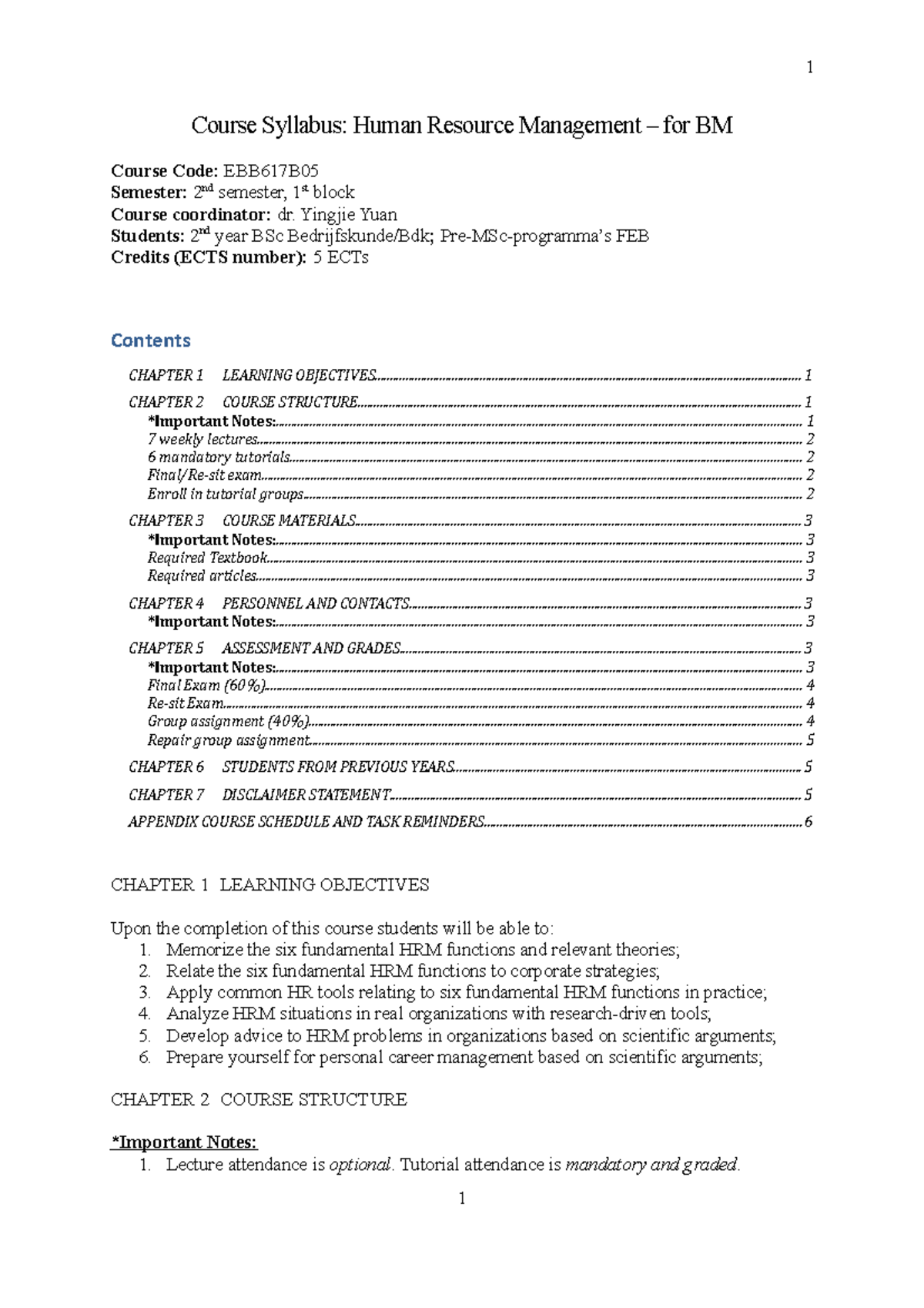 0b. HRM-BM Manual EBB617B05-2020 - Course Syllabus: Human Resource ...