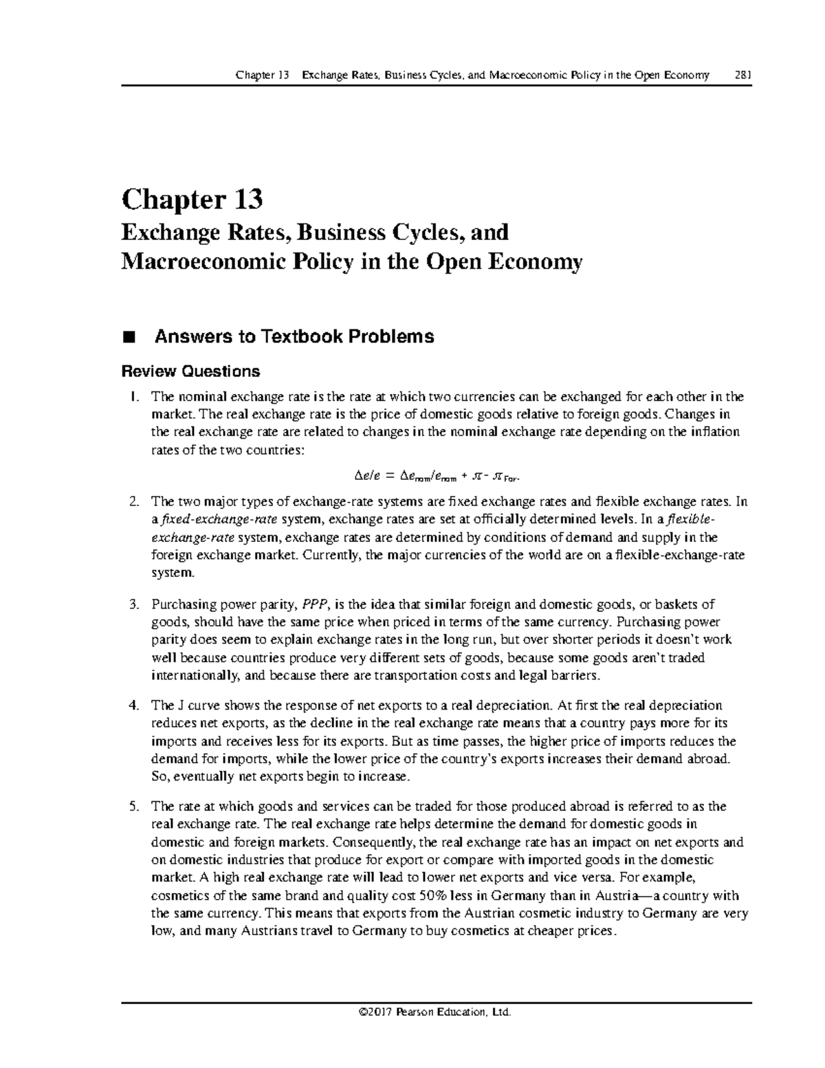 Chp 13 - Chapter 13 Exchange Rates, Business Cycles, and Macroeconomic ...