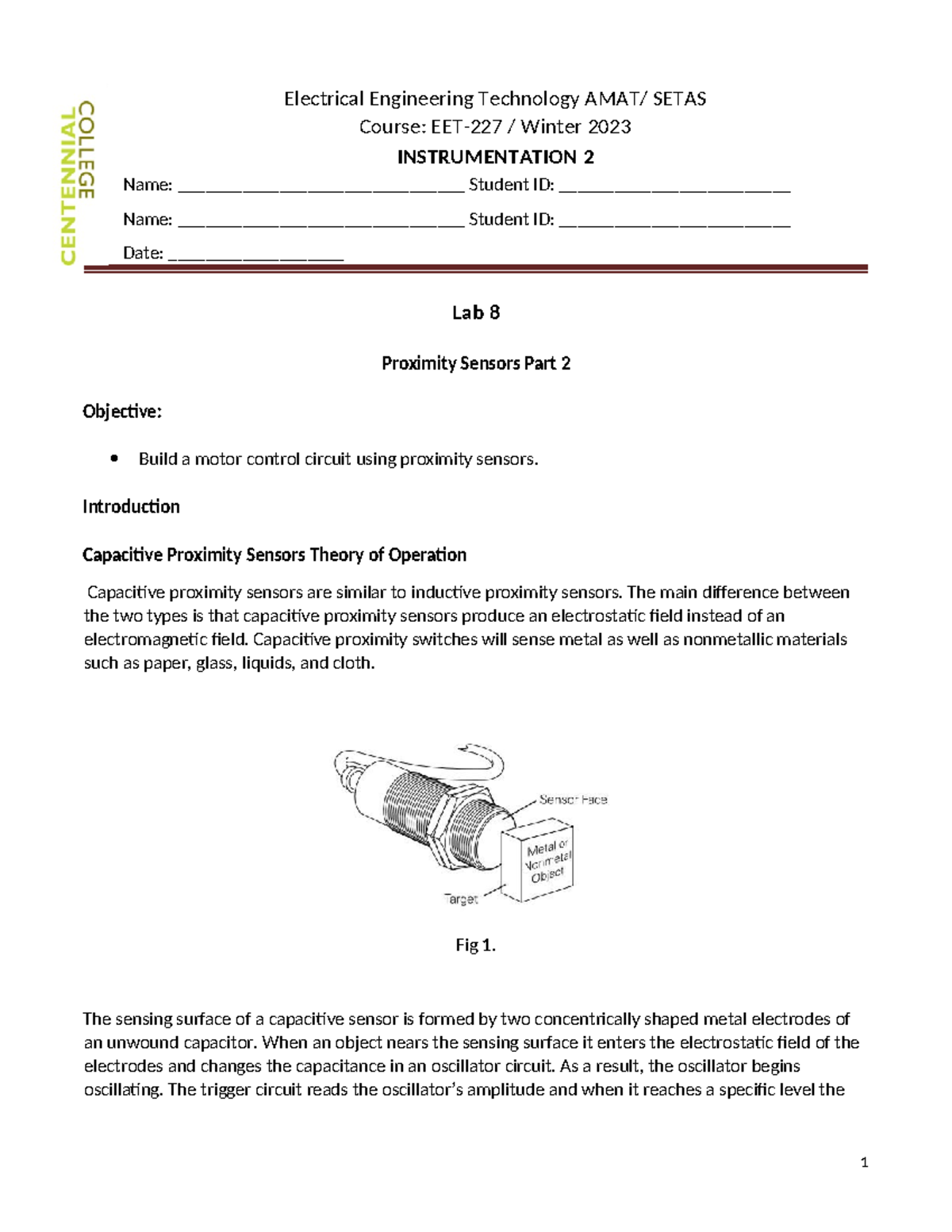 Eet227 W23 Lab8 Lab 8 Electrical Engineering Technology Amat Setas Course Eet 227 Winter