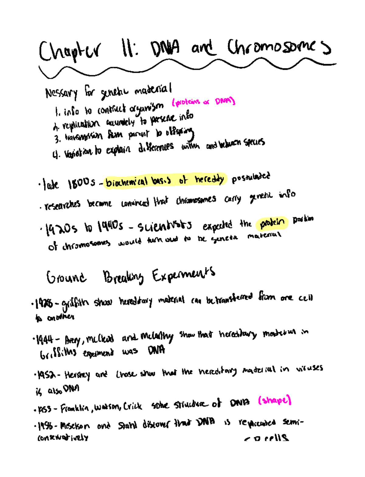 Bio Chapter 11 Notes - 11 si Ianccnromosomem I info to contractorganism ...