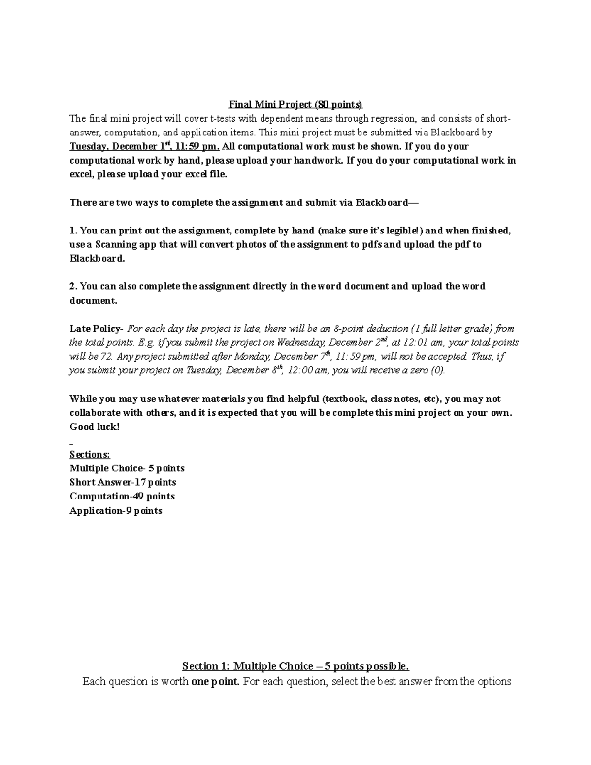 Final Project - PSY 210 - UAlbany - Studocu