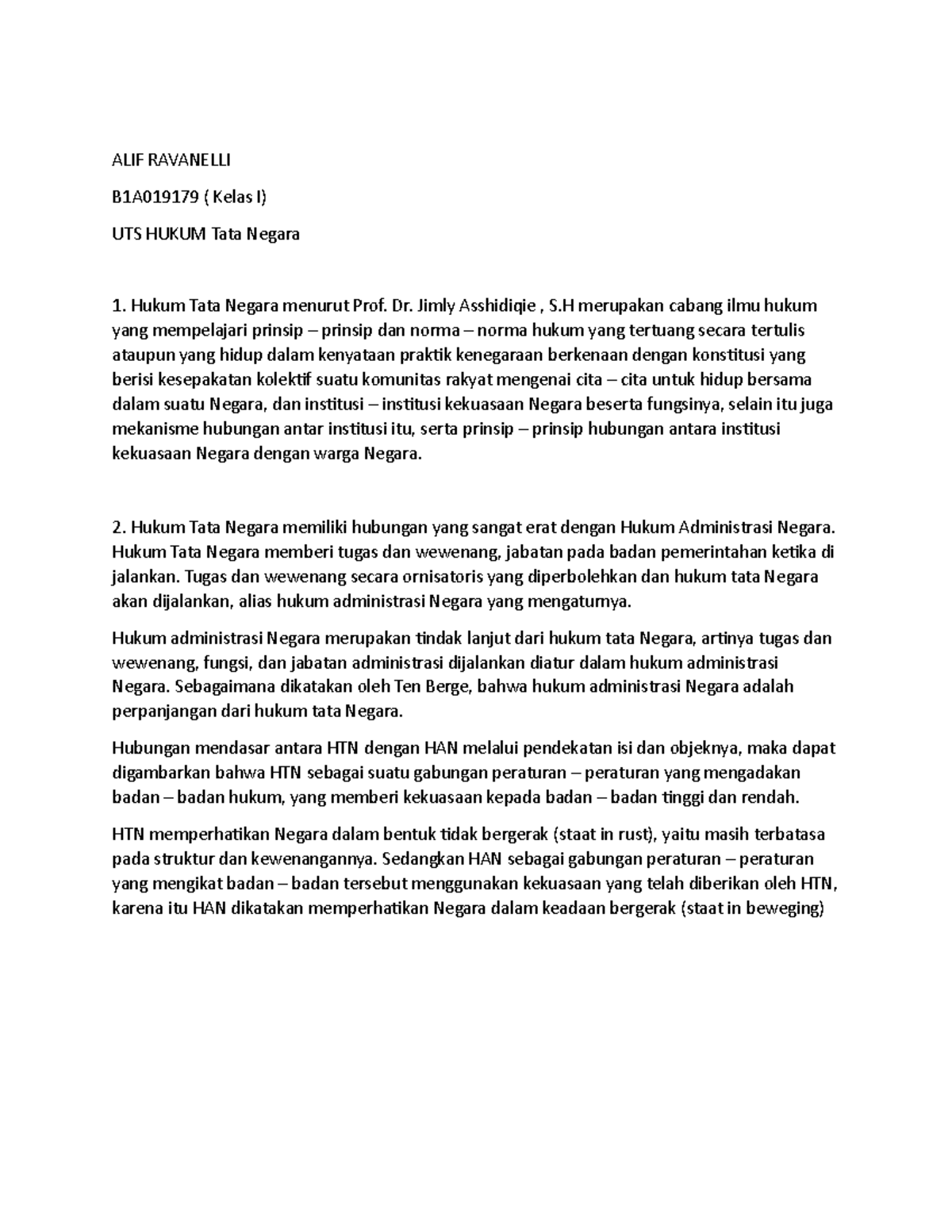 Contoh Ujian HTN - From University Of Bengkulu - ALIF RAVANELLI ...