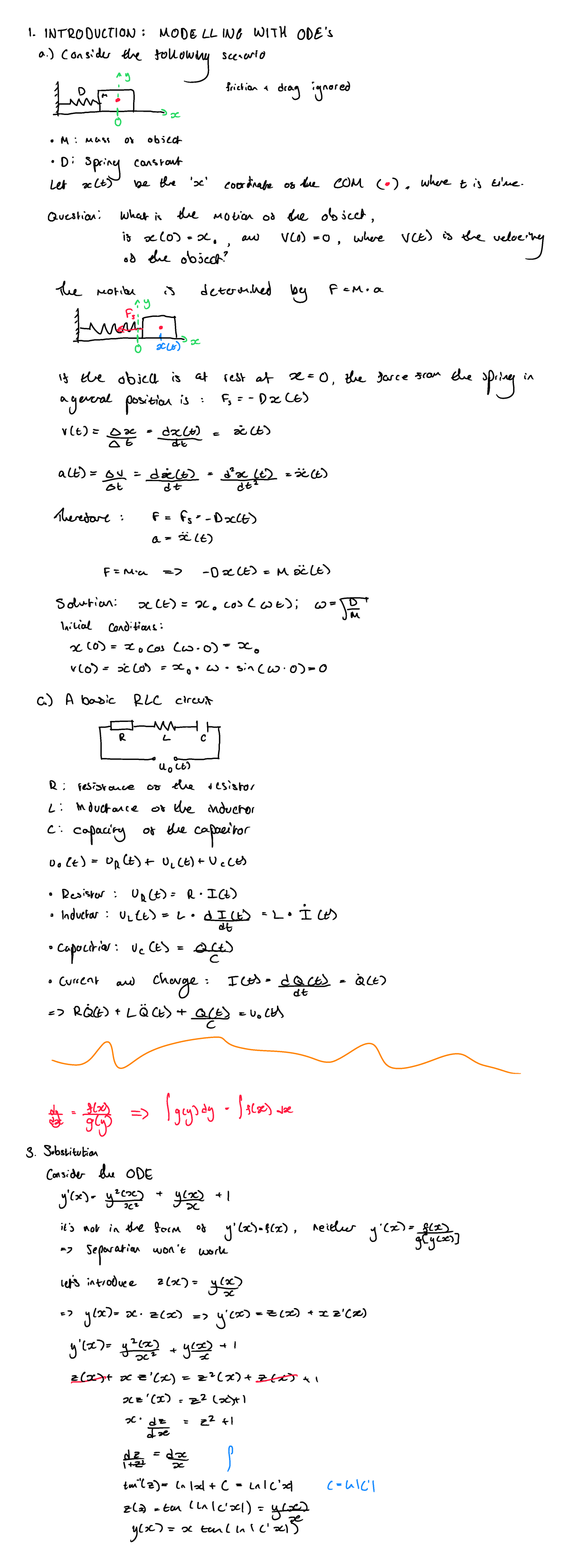 Ordinary Differential Equations - 1. INTRODUCTION: MODELLING WITH ODE'S ...