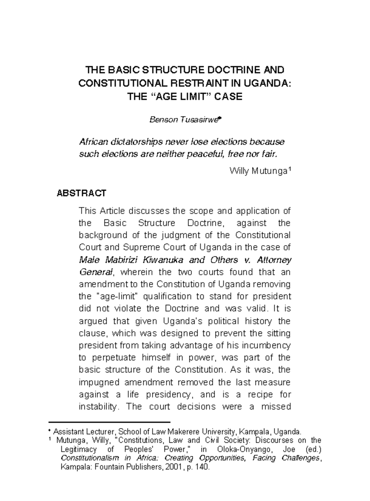 Basic Structure Doctrine - THE BASIC STRUCTURE DOCTRINE AND ...