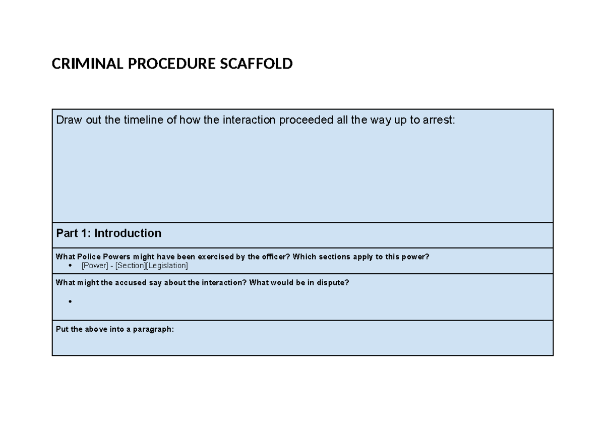 Homicide & Criminal Procedure Scaffold - CRIMINAL PROCEDURE SCAFFOLD ...
