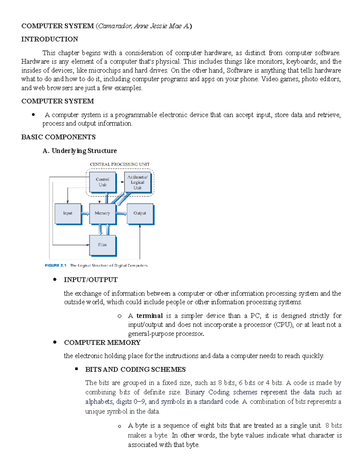 Computer-System-final - COMPUTER SYSTEM (Camarador, Anne Jessie Mae A ...