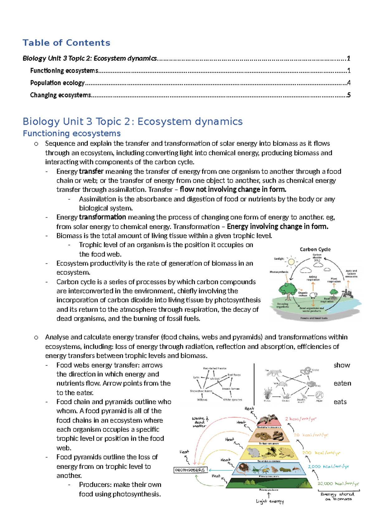 Biology Unit 3 Topic 2 - Table of Contents Biology Unit 3 Topic 2 ...