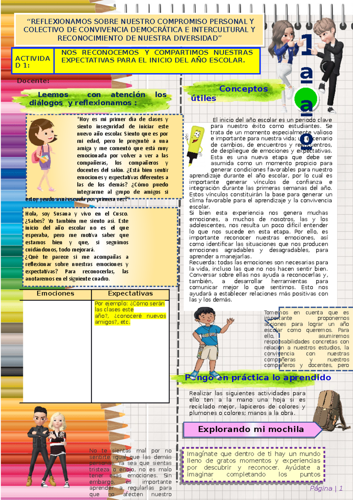 Tutoria 1º SEC. EXP AP 01- Activ 01 - relaciones humanas - UNPRG - Studocu