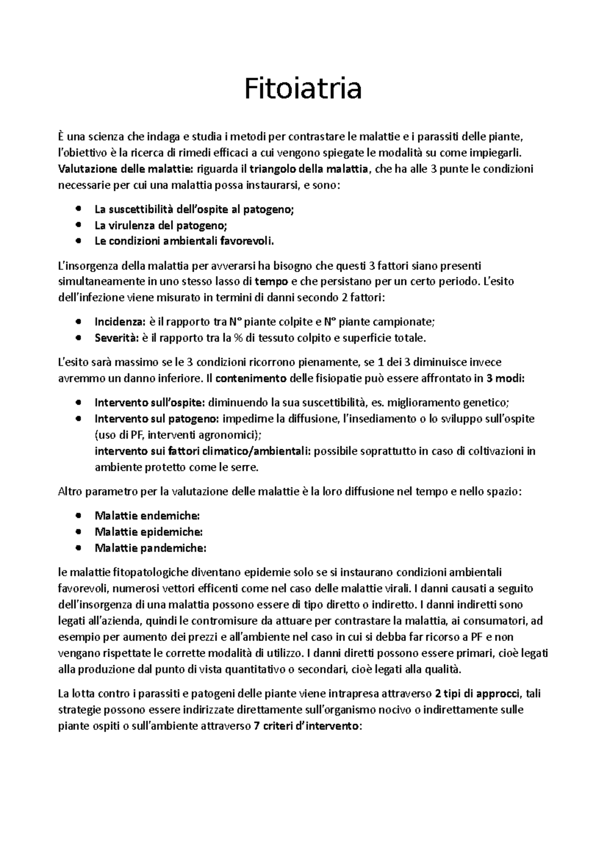 Fitoiatria e metodi di lotta - Fitoiatria È una scienza che indaga e ...