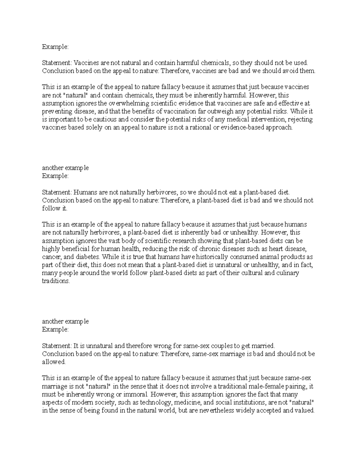 Hist - Hist example - Example: Statement: Vaccines are not natural and ...