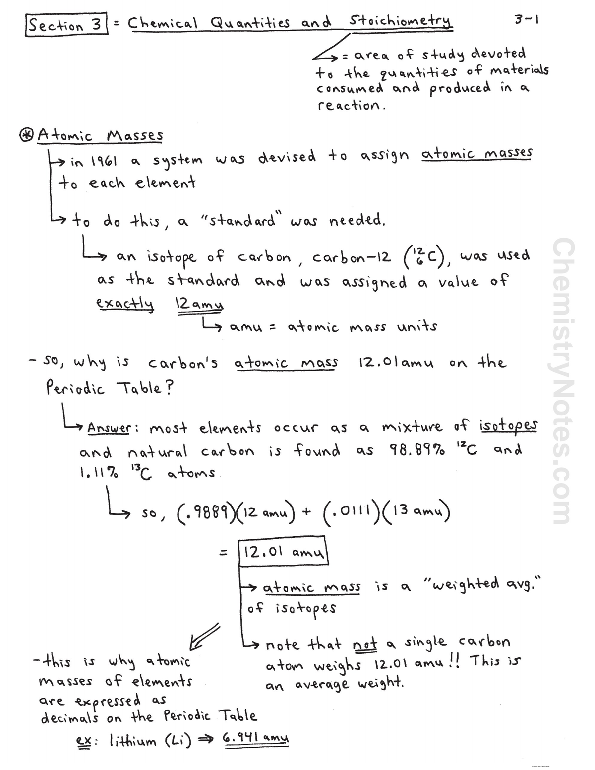 Chemical Quantities and Stoichiometry - Lecture Notes - Chemistry for ...
