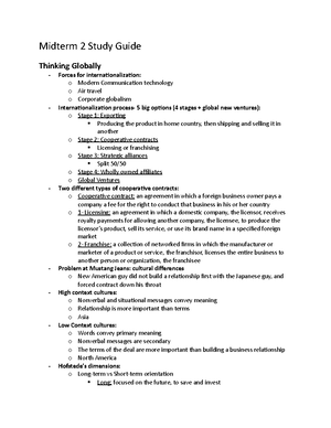Management Study Guide - MGMT:2100 EXW Midterm Exam #1 Review Sheet ...