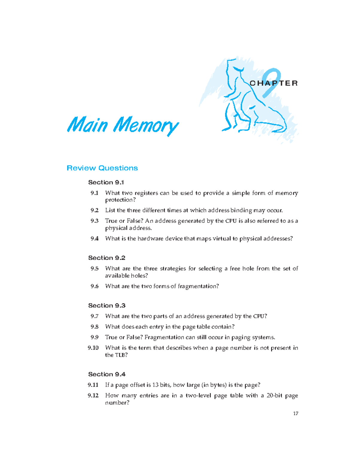 Review Questions Ch9 - Operating system (CS342) - 9 C H A P T E R Main Memory Review Questions ...