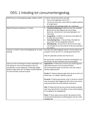 voorbeeldvragen examen consumentengedrag - Consumentengedrag ...