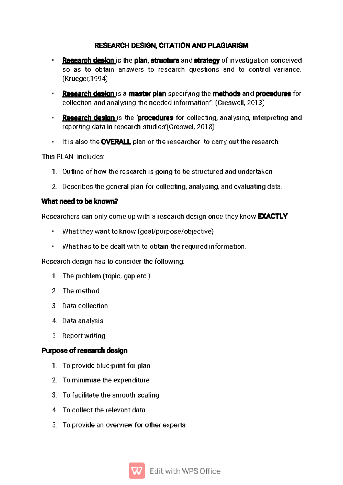 Research Design, Citation AND Plagiarism 050702 - RESEARCH DESIGN ...
