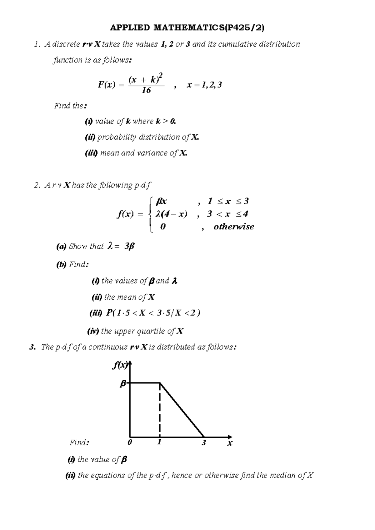 Applied Mathematics Facilitation Questions - APPLIED MATHEMATICS(P425/2 ...