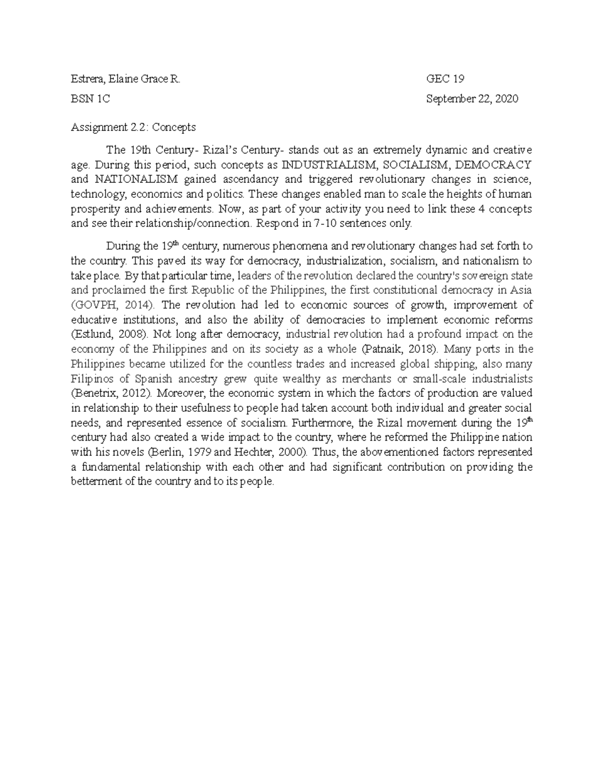 Estrera, EG - Assignment 2.2- Concepts - Estrera, Elaine Grace R. GEC ...