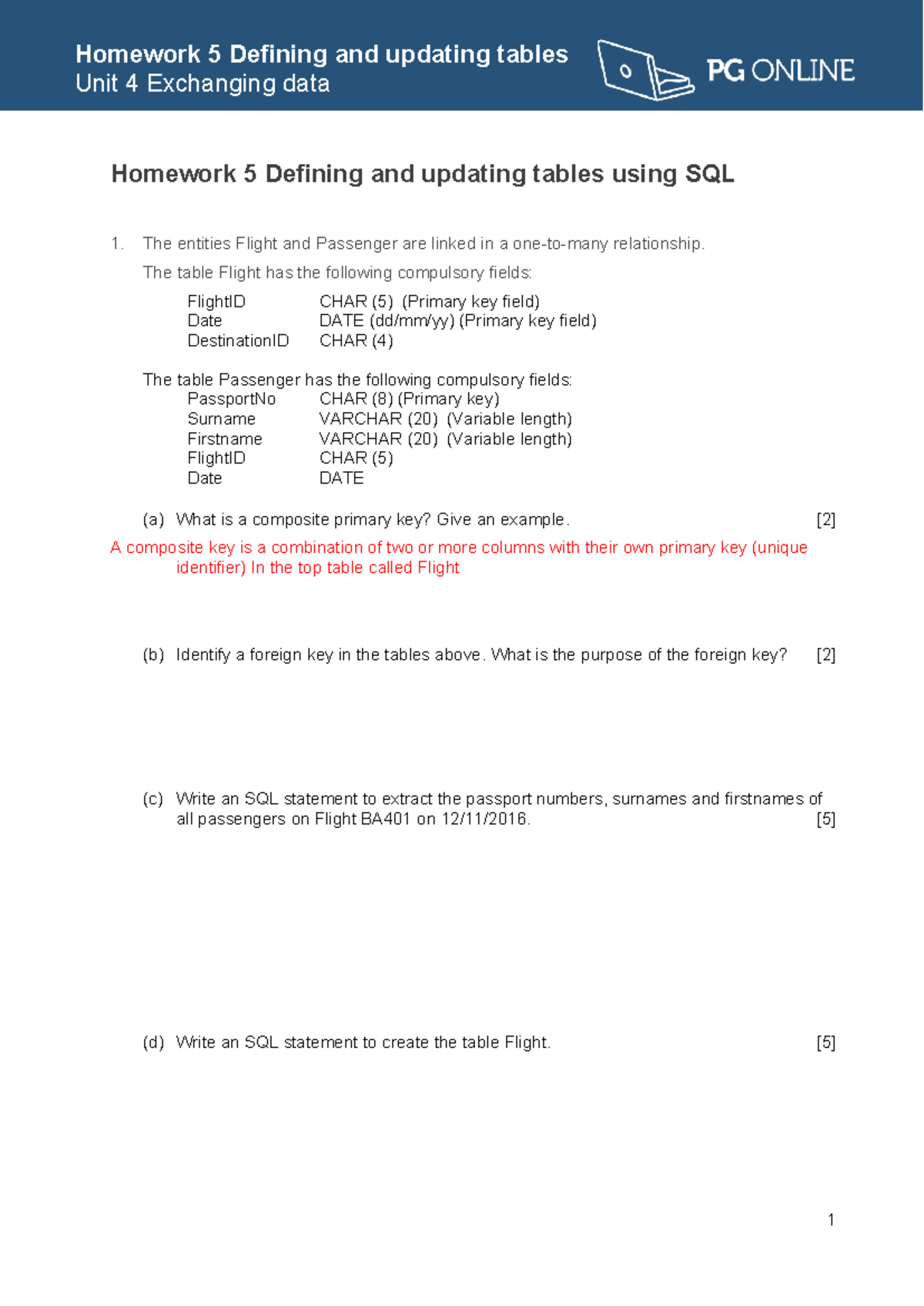 Exchan 3 - SQL practice - Homework 5 Defining and updating tables Unit 4 Exchanging data ...