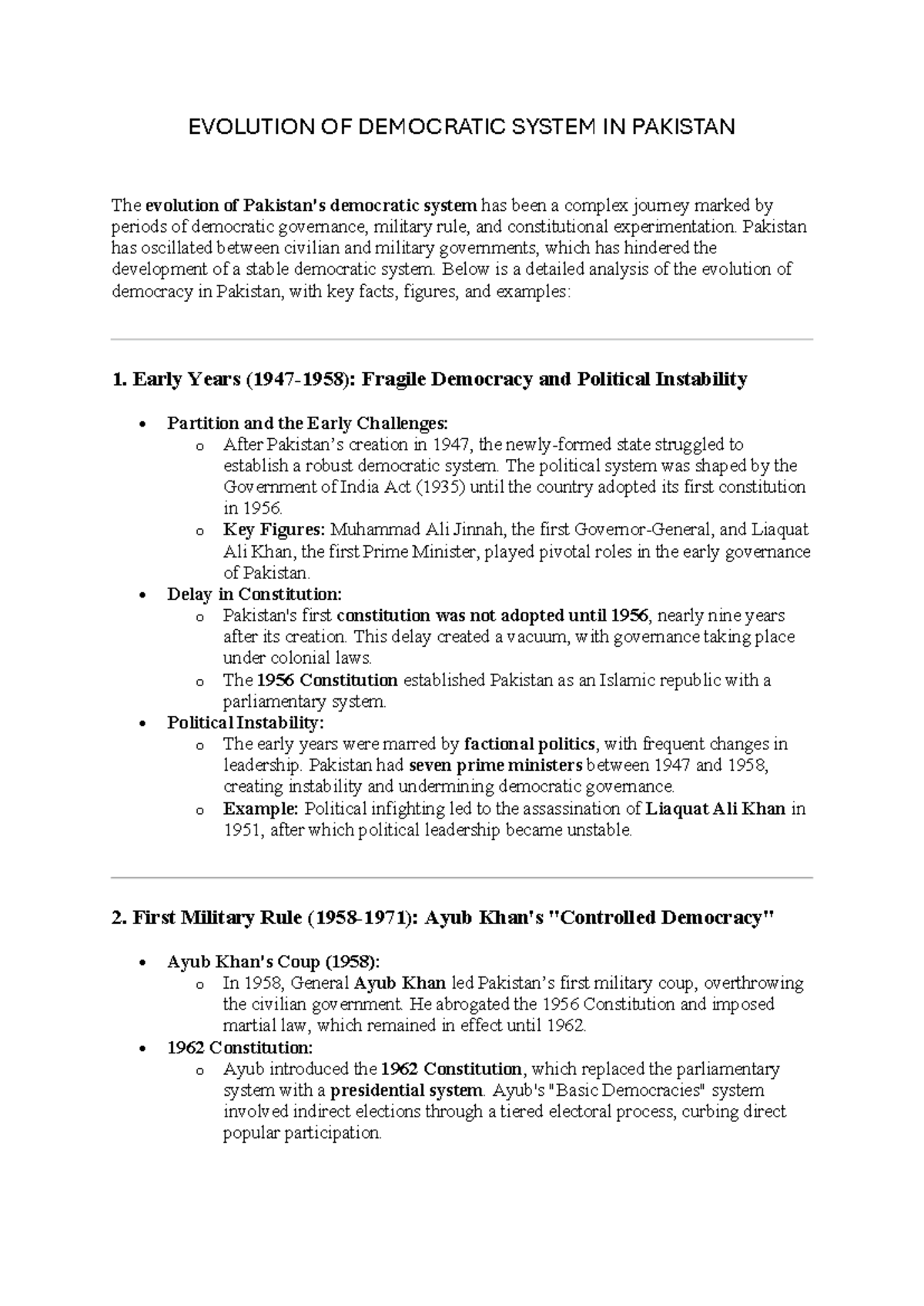 Evolution OF Democratic System IN Pakistan - EVOLUTION OF DEMOCRATIC ...