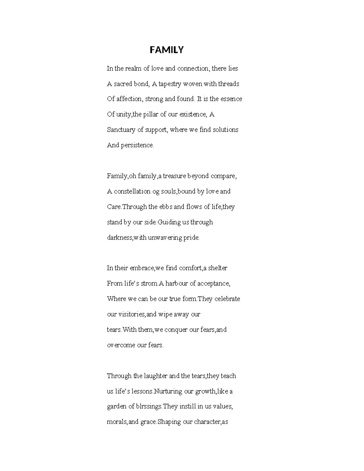 Family - notes - FAMILY In the realm of love and connection, there lies ...