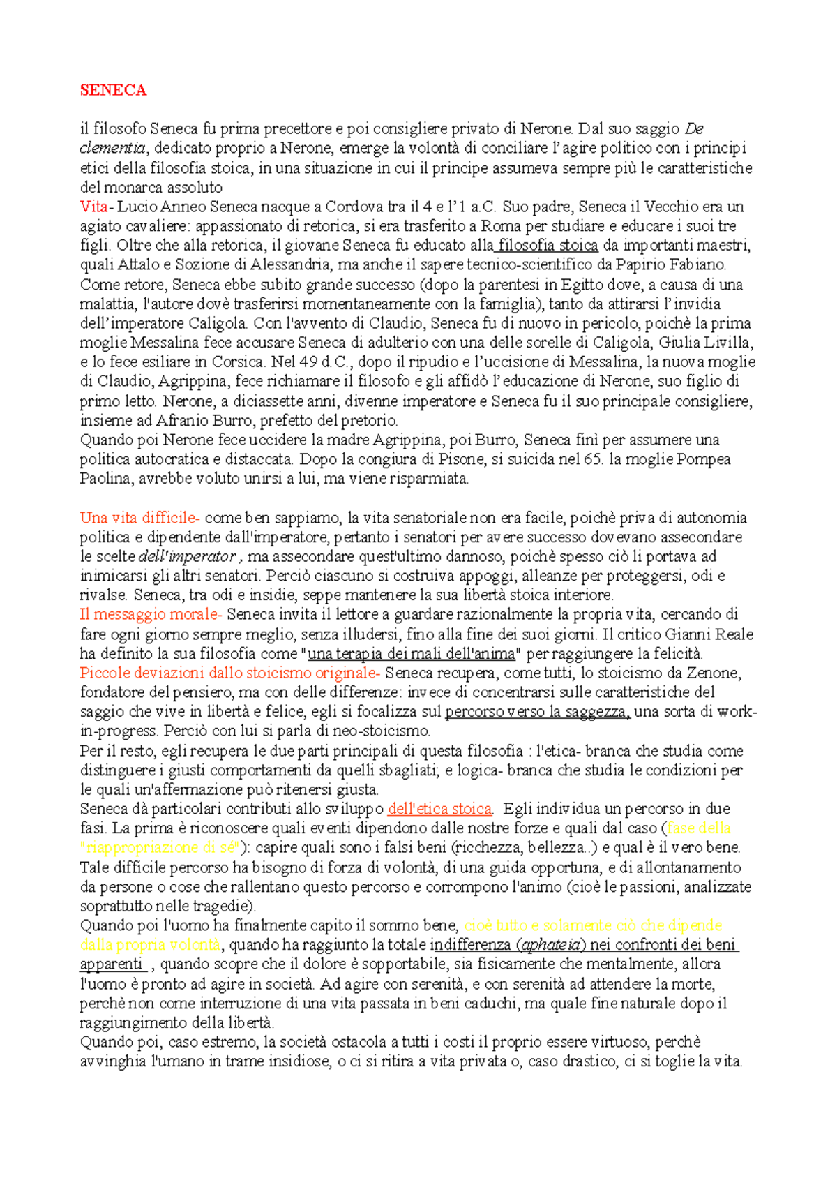 2. Seneca - SENECA il filosofo Seneca fu prima precettore e poi ...
