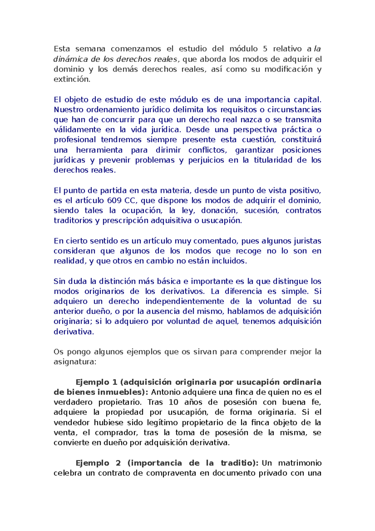 Ejemplos de los módulos 5 y 6 - Esta semana comenzamos el estudio del ...