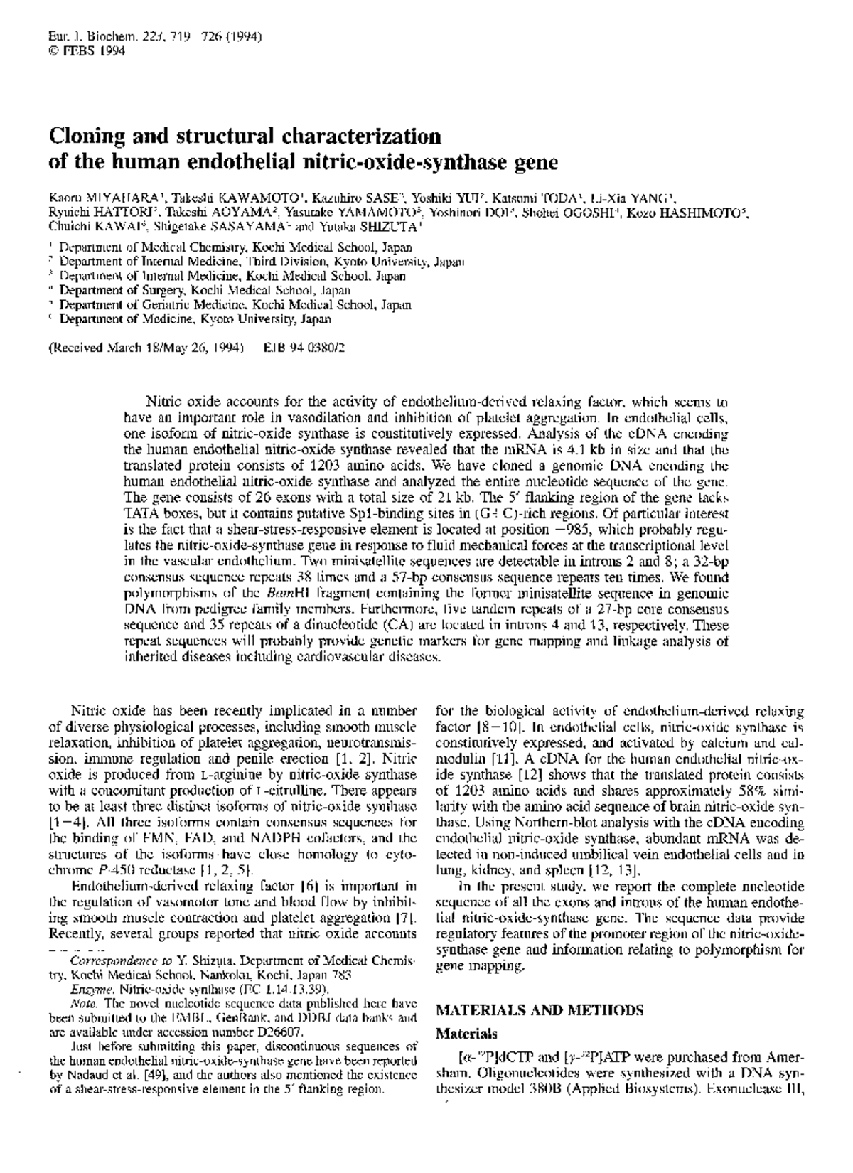 Cloning and structural characterization - Eur. J. Biochem. 223, 719-726 ...