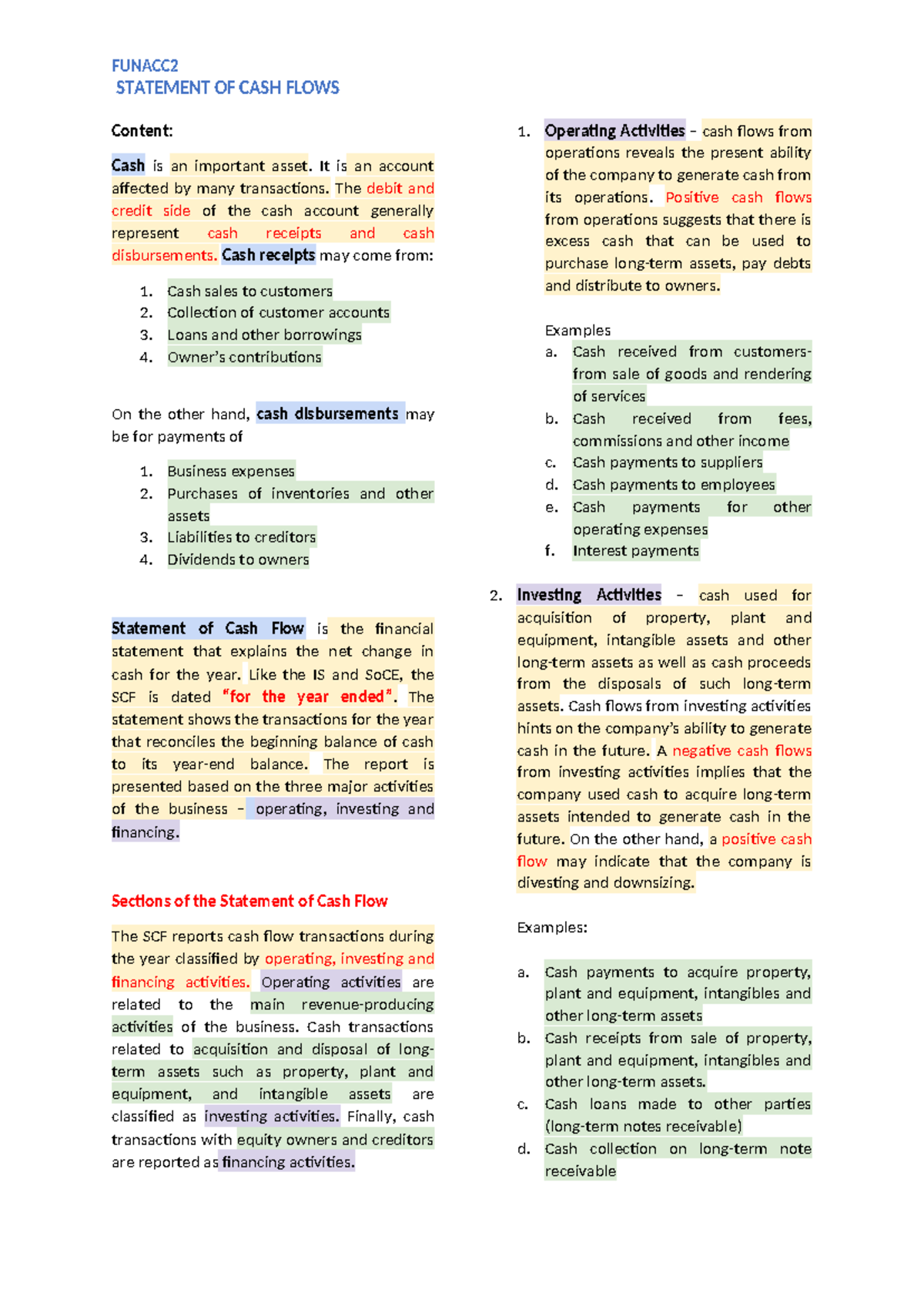 Funacc 2 Module 4 - Fundamentals of Accounting Chapter 4 Statement of ...