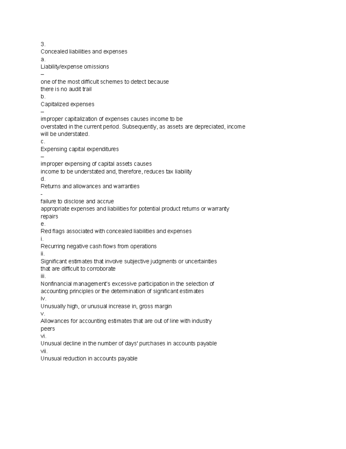 B - mnbvc - 3. Concealed liabilities and expenses a. Liability/expense ...