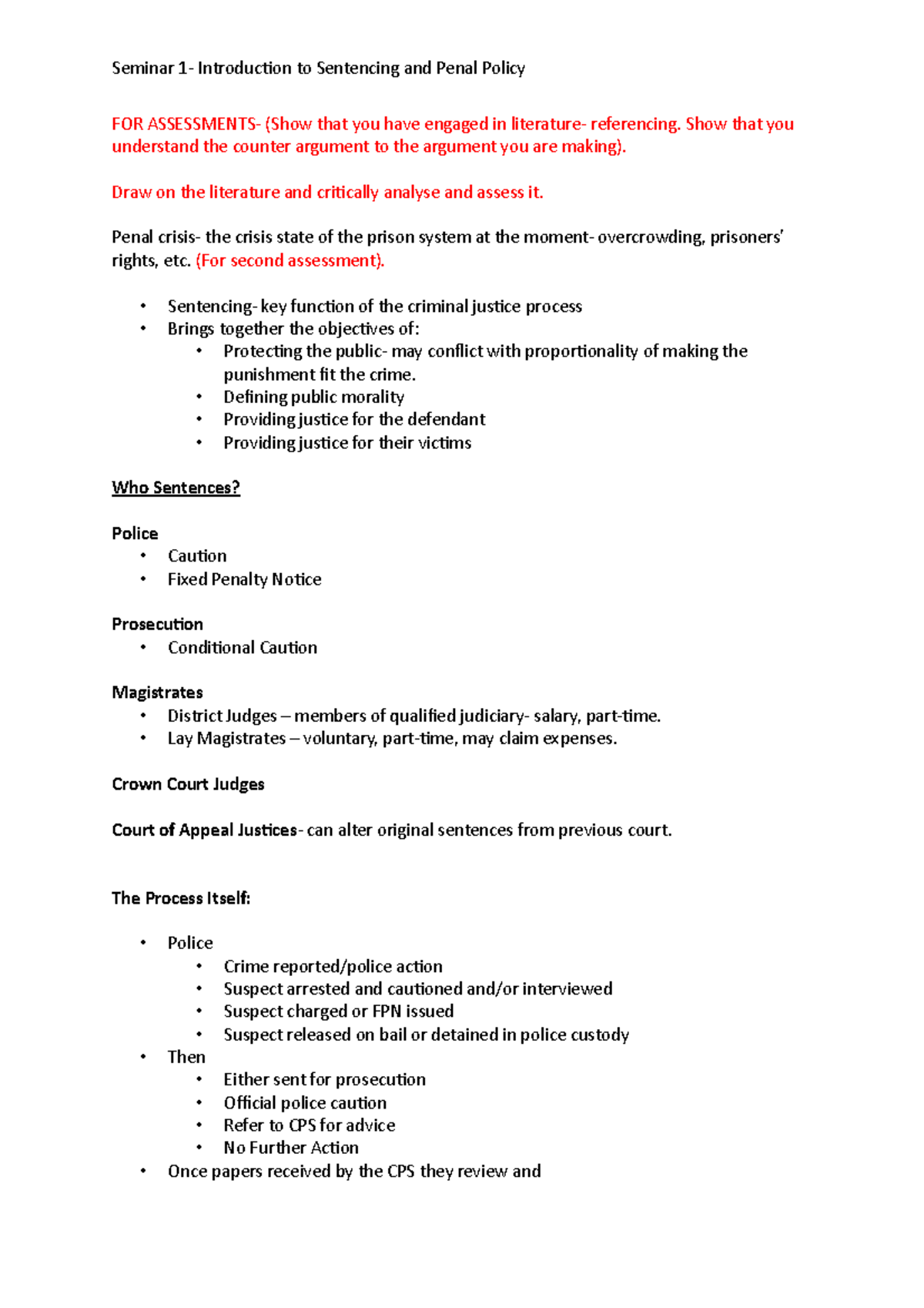 Lecture 1- Introduction to Sentencing and Penal Policy - FOR ...