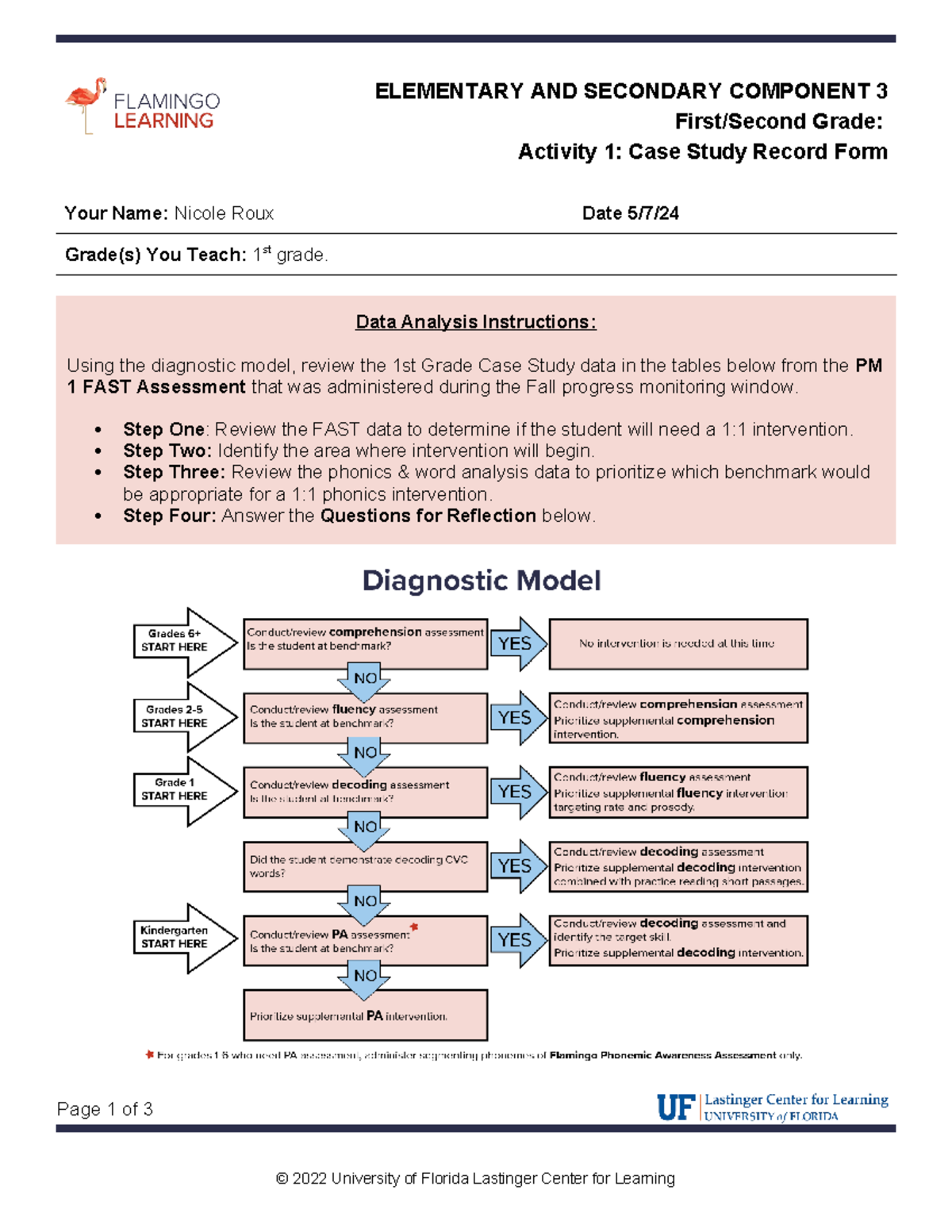 Micro Elem Sec First Activity 1 Case Study Record Form (1) - ELEMENTARY ...