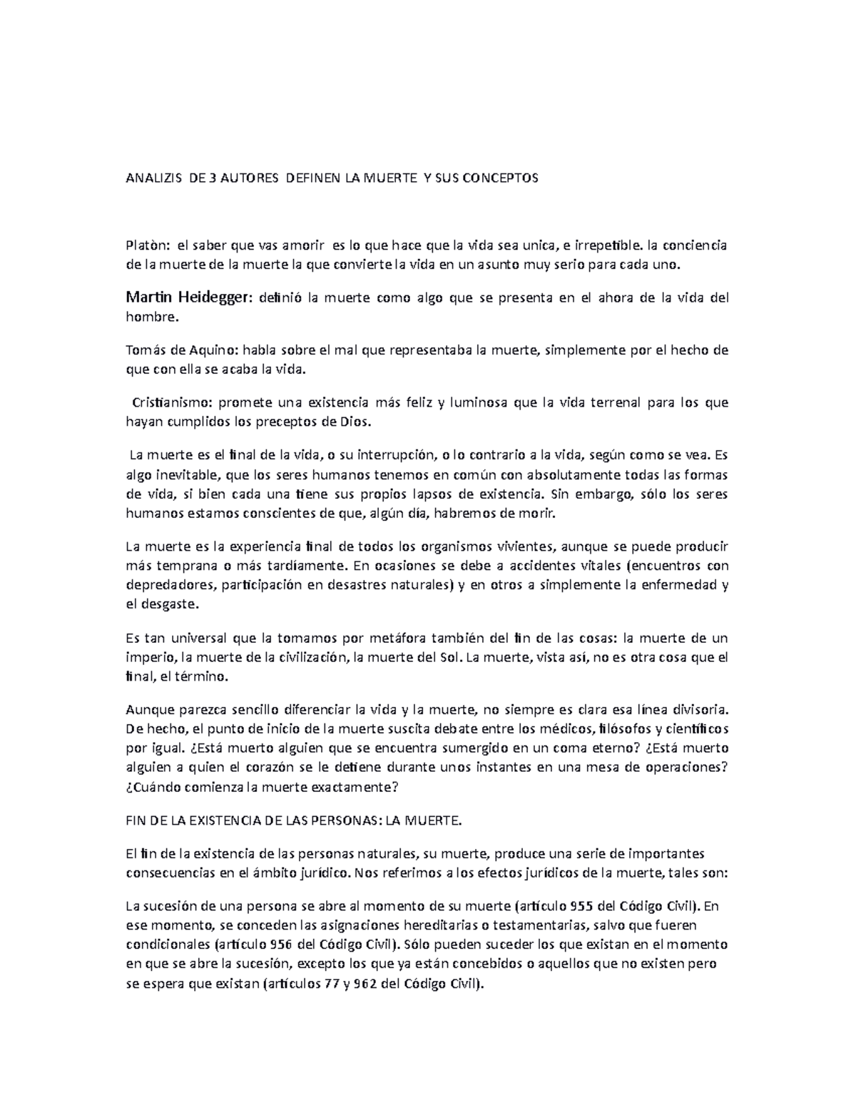 definicion de la muerte - ANALIZIS DE 3 AUTORES DEFINEN LA MUERTE Y SUS ...