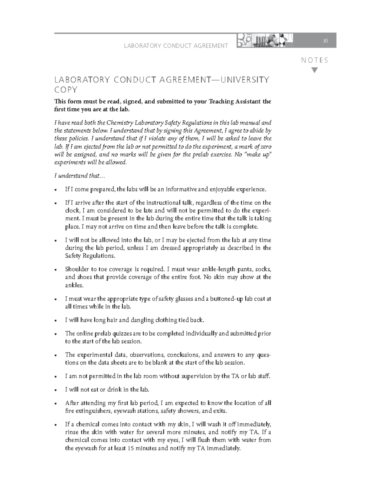 2223B Laboratory Conduct Agreement and Modified Lab 1 Data Sheets - xi ...