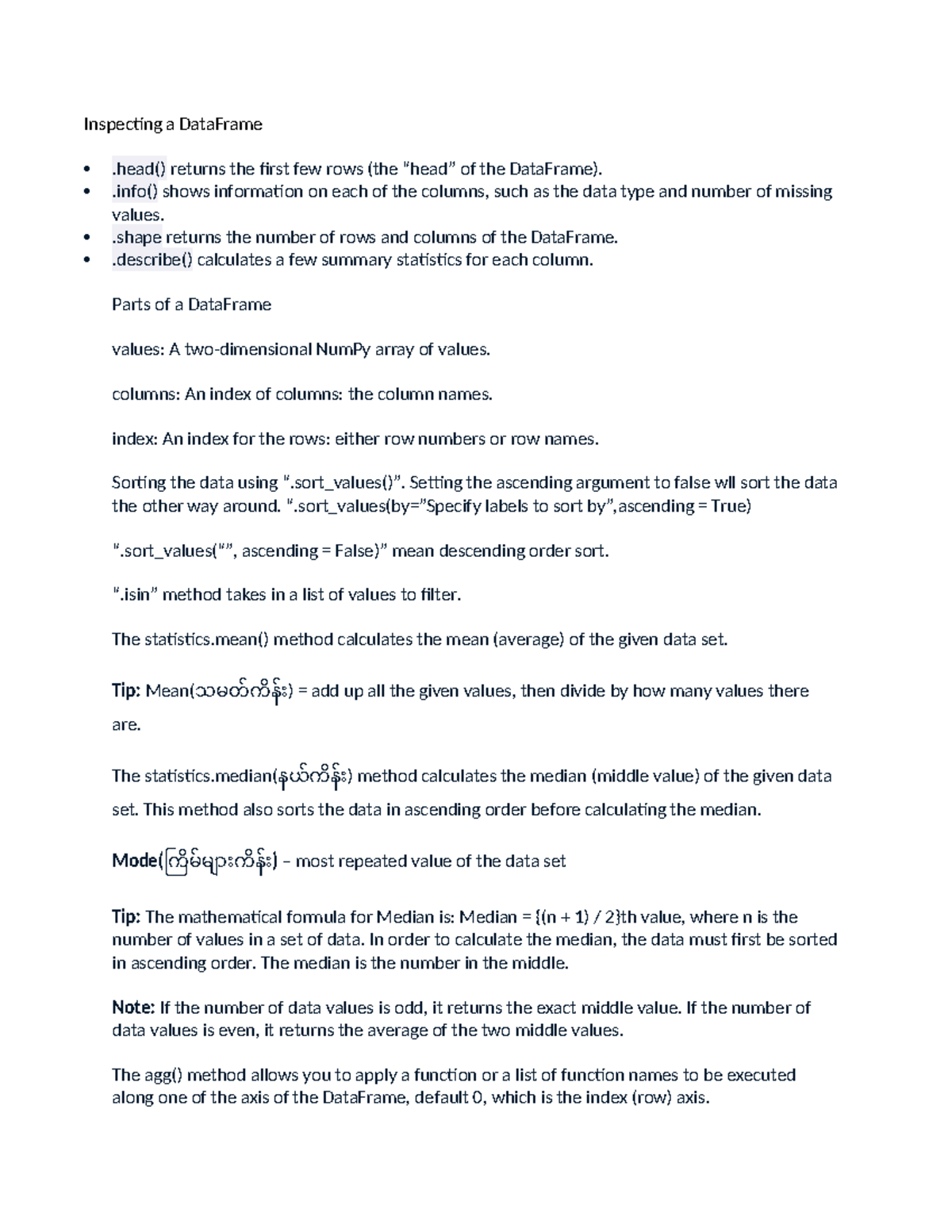Data Scientist with python - Inspecting a DataFrame .head() returns the first few rows (the ...