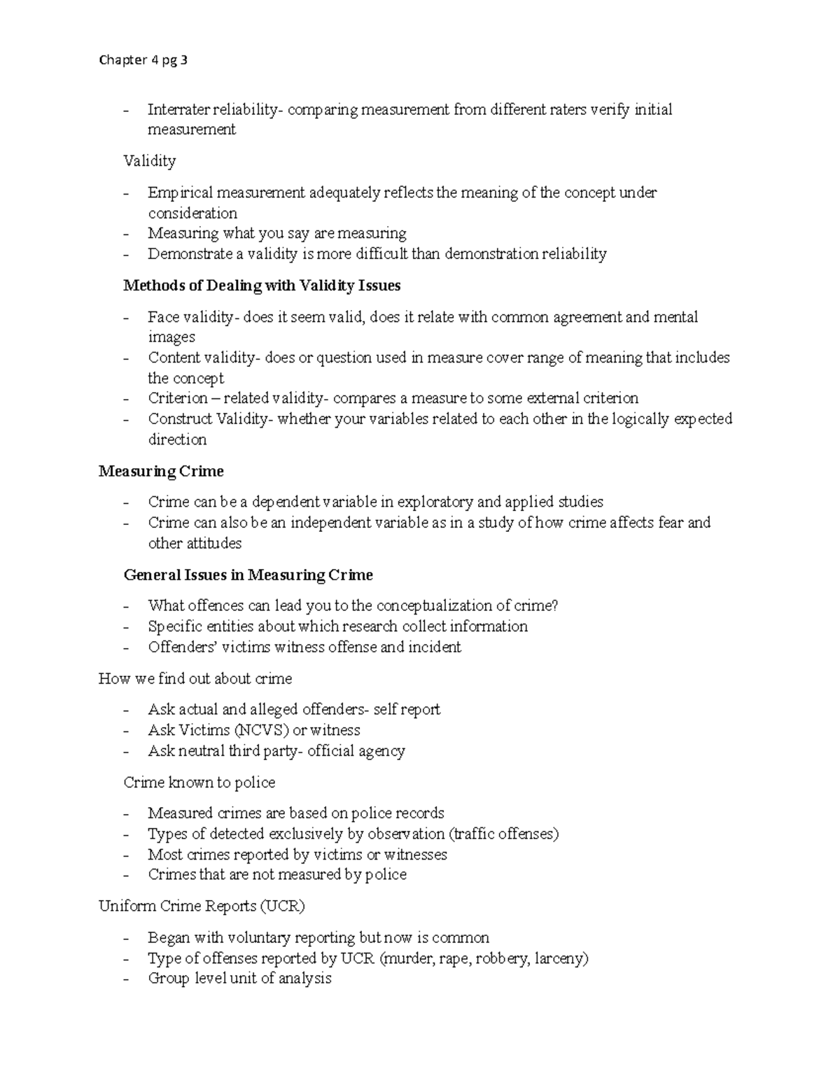 Chapter 4 pg 3 - Concepts, Operationalization and measurement - Chapter ...