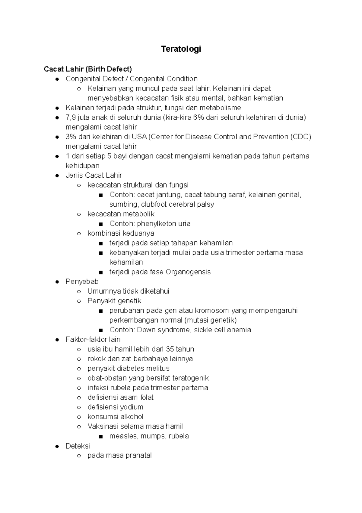 Teratologi: Cacat Lahir - Teratologi Cacat Lahir (Birth Defect) Congenital Defect / Congenital ...