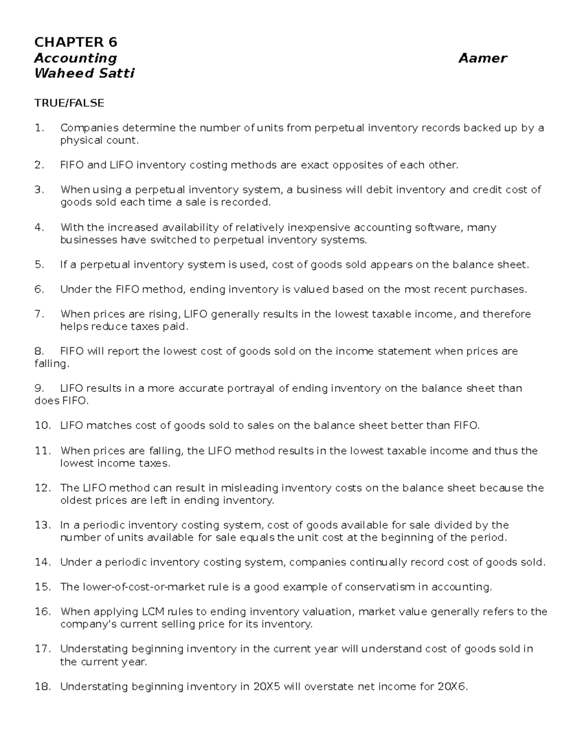 Exam 23 February year, questions and answers - CHAPTER 6 Accounting ...