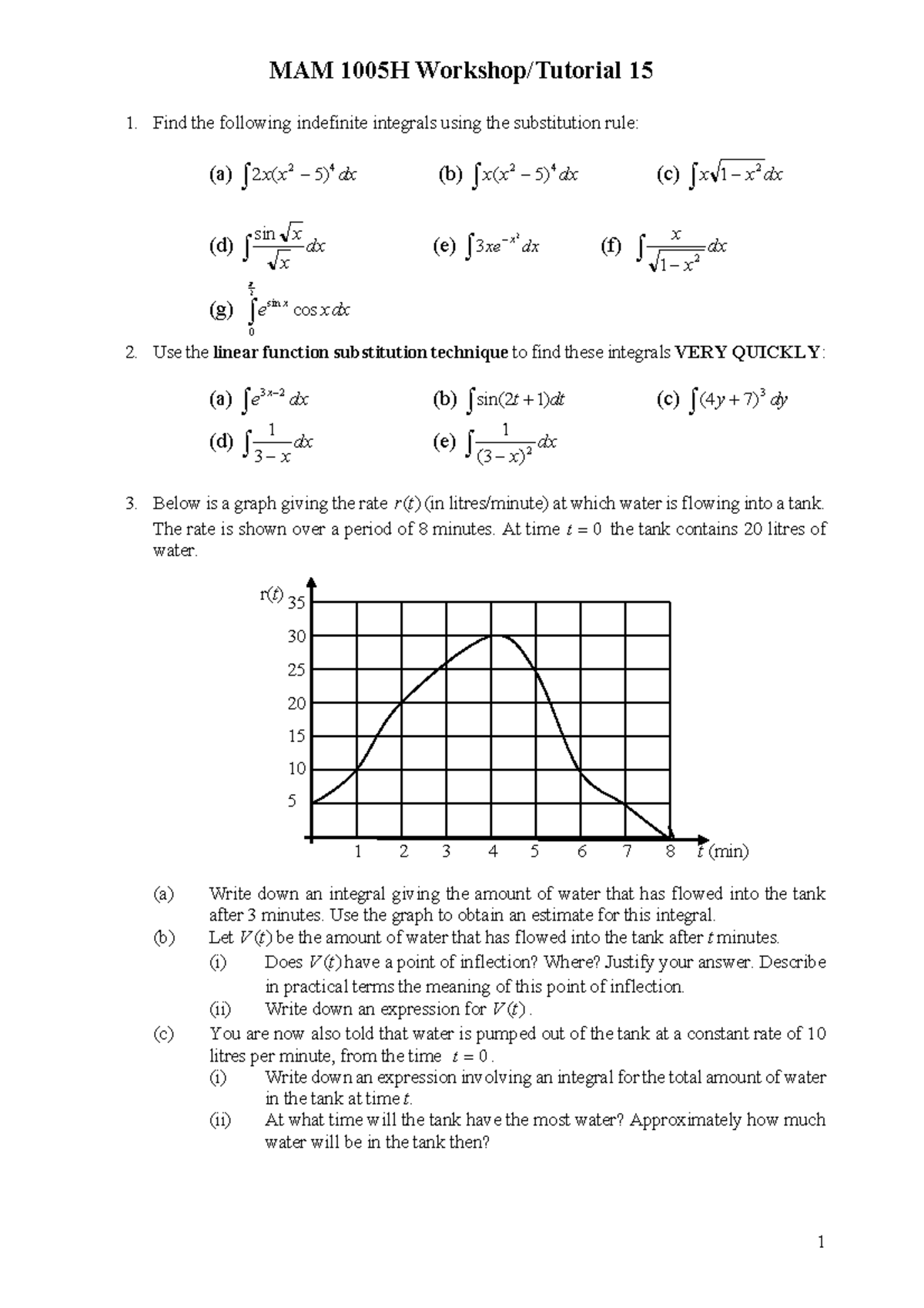 MAM1005H Tutorial 15 - 1 MAM 1005H Workshop/Tutorial 15 Find the ...