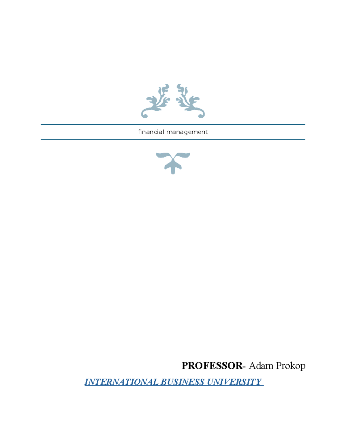 Financial Management Group Project Sec 2 Grp1 - financial management ...