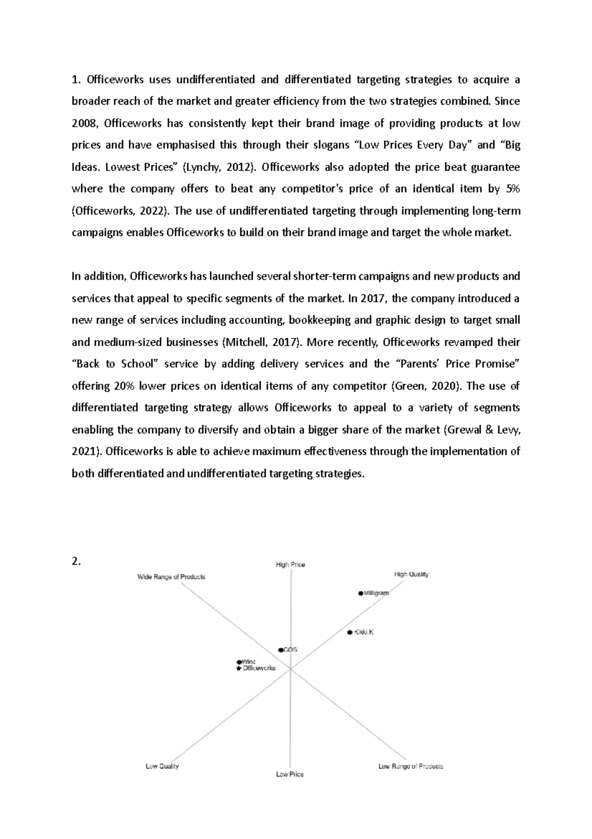 MKTG2004 Assessment 2 - Assignment 2 - Officeworks uses ...