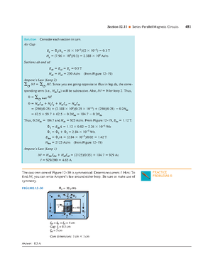 Circuit Analysis (38) - 12 Force Due to an Electromagnet 29. For the ...