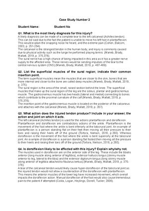 Human Anatomy Case Study#1 - Case Study Number 1 Student Name ...