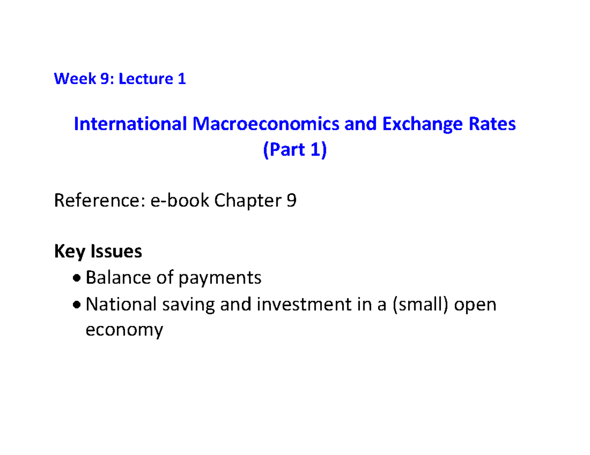 Week 9 1 Lecture Slides 2019 T2 - Week 9: Lecture 1 International ...